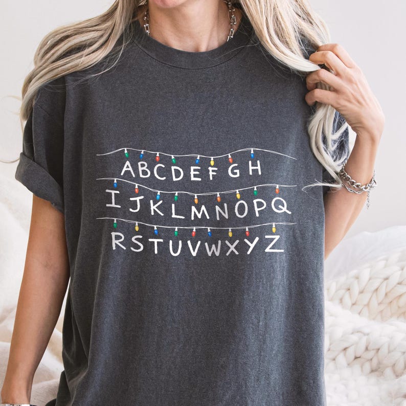 Retro Alphabet Stranger Lights Sweatshirt – 80s Sci-fi Inspired Cozy ...