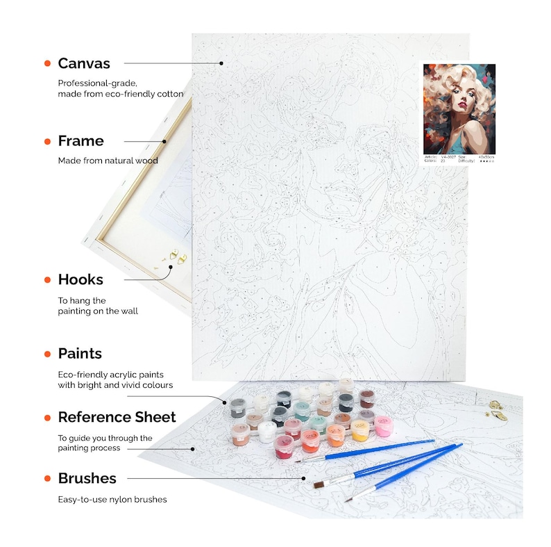 Premium Paint by Numbers Van Gogh Starry Night | Framed 40x50cm ...