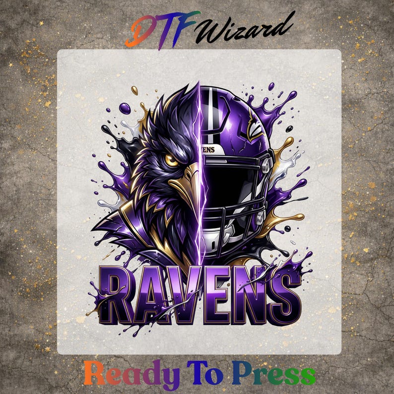 Split Face Raven Football Shirt DTF Transfer, Sports Team Football ...