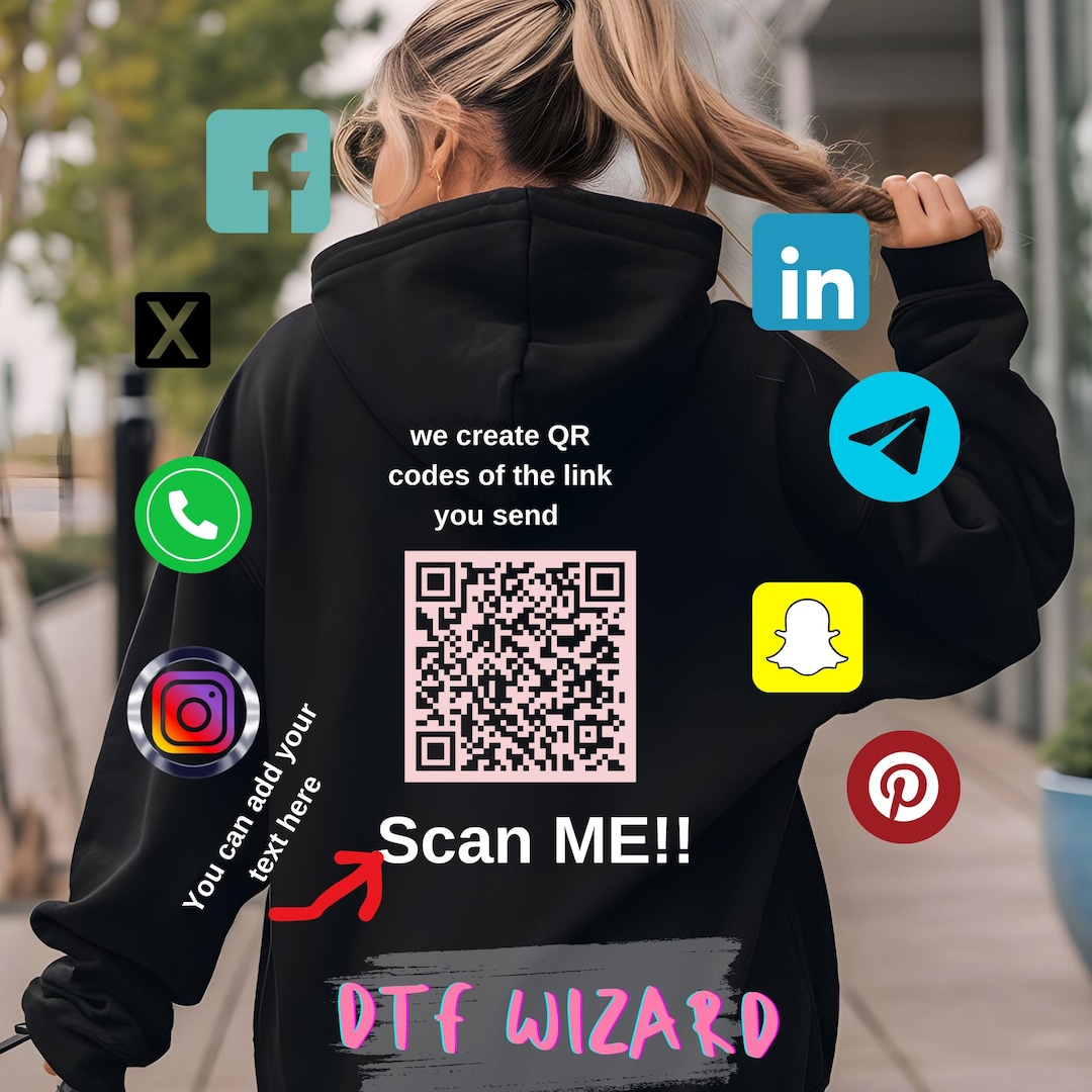 Custom QR Code Dtf Transfer, Personalized QR Code Shirt Ready to Press ...