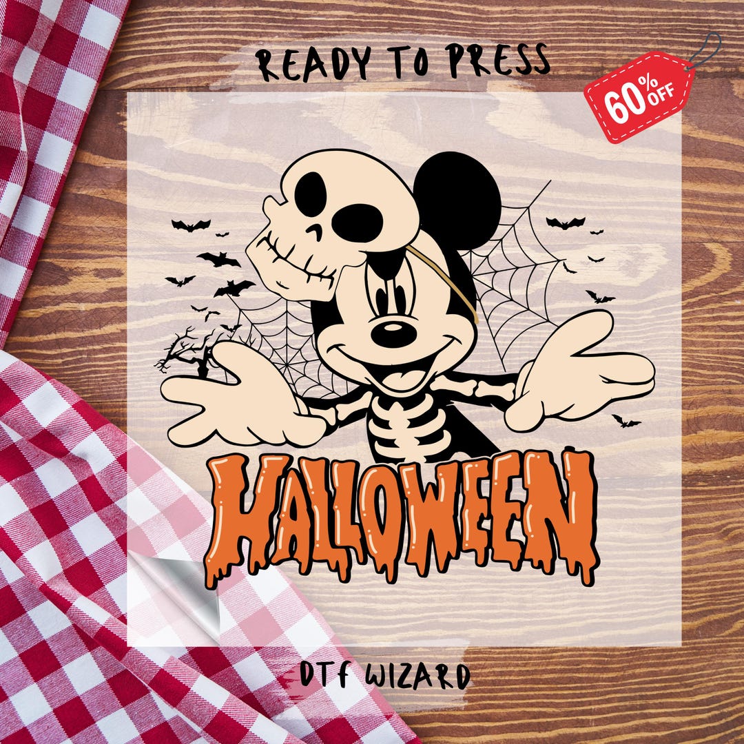 Disney Halloween Boo Dtf Transfer, Mickey Boo Tee Ready to Press ...