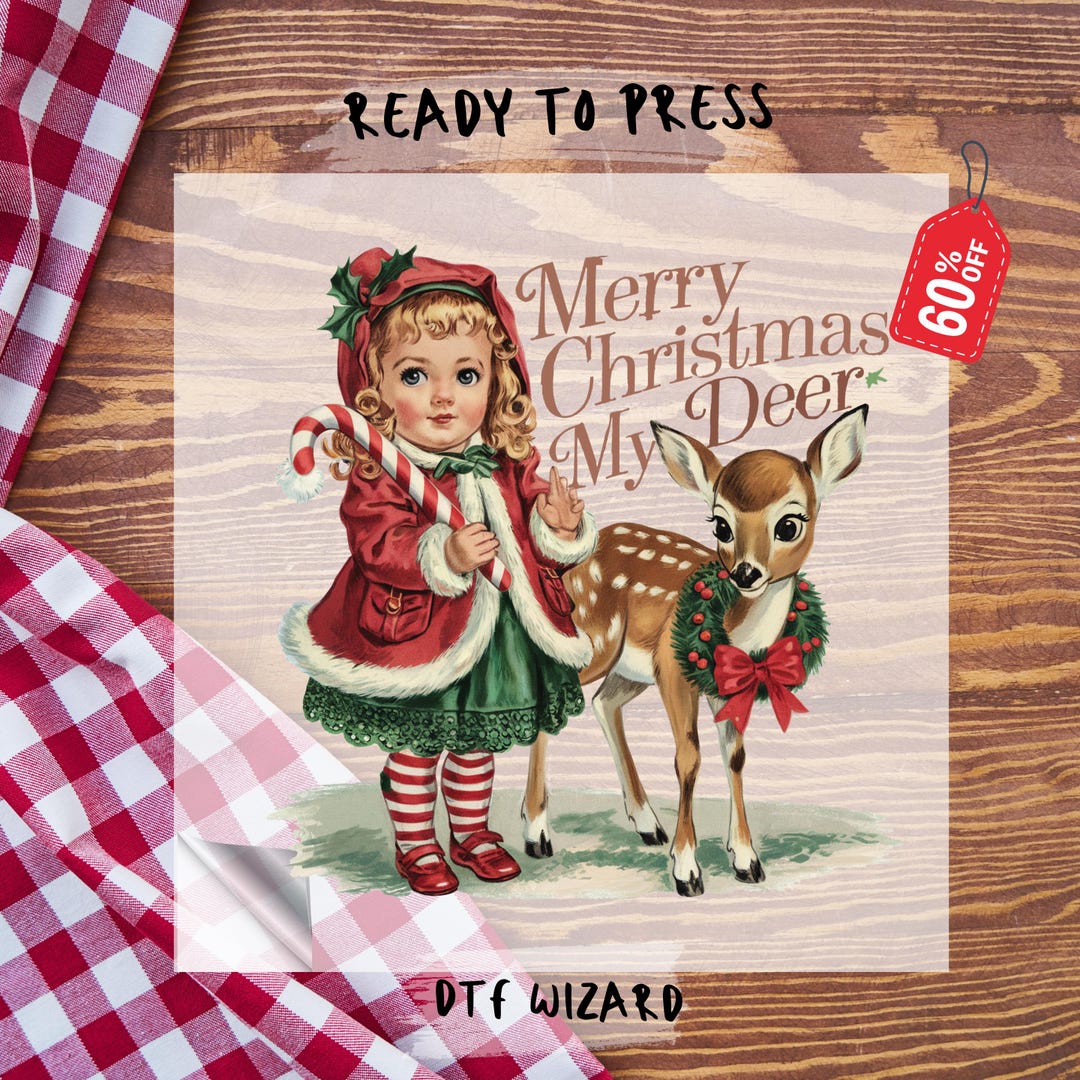 Merry Christmas My Deer Dtf Transfer, Merry Christmas Ready to Press ...