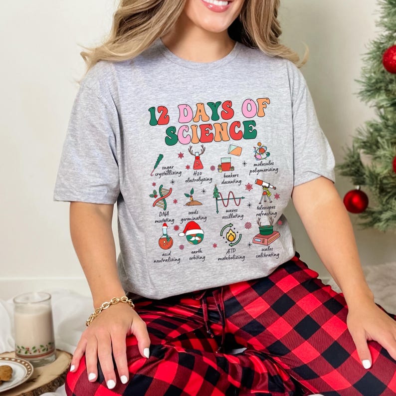 12 Days of Science DTF Transfer, Cute Retro Science Pun Gift for ...