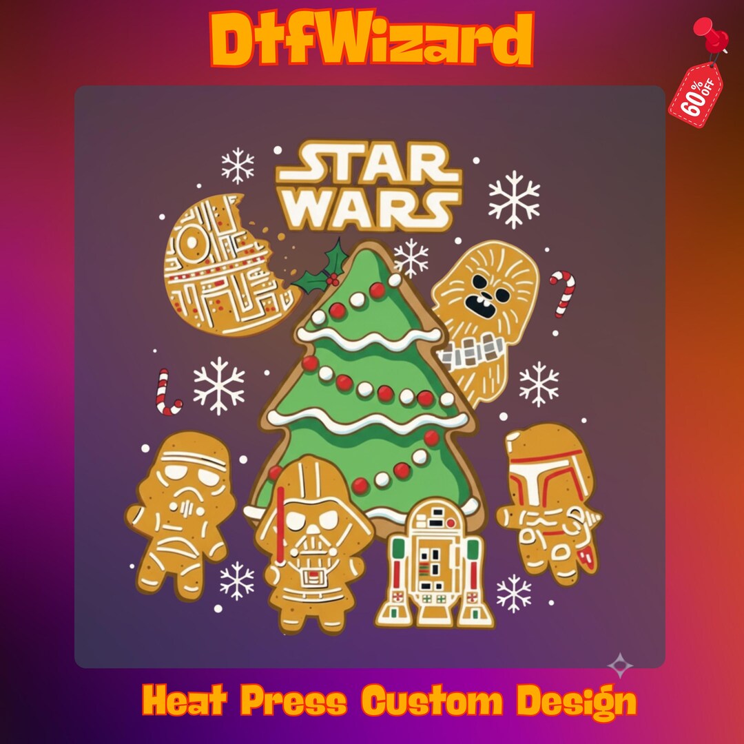 Galactic Christmas Gingerbread Cookies DTF Transfer,cute Sci-fi Holiday ...