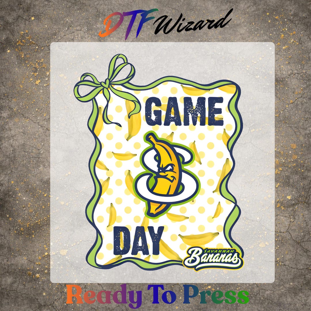 Savannah Bananas DTF Transfer, Funny Sports Fruit Mascot Ready to Press ...