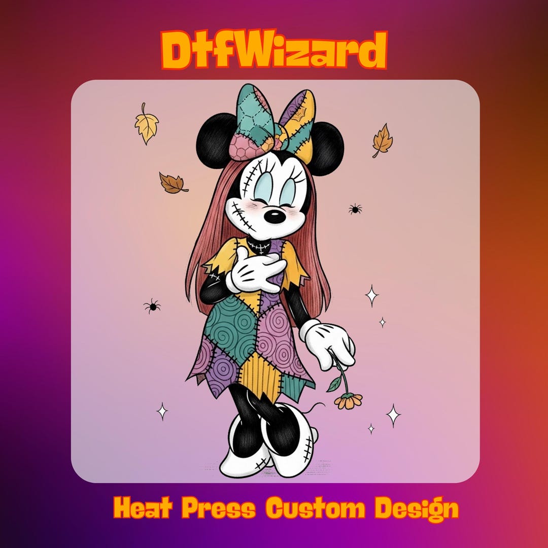 Disney Mickey Minnie Halloween Dtf Transfer, Preppy Halloween Mouse and ...
