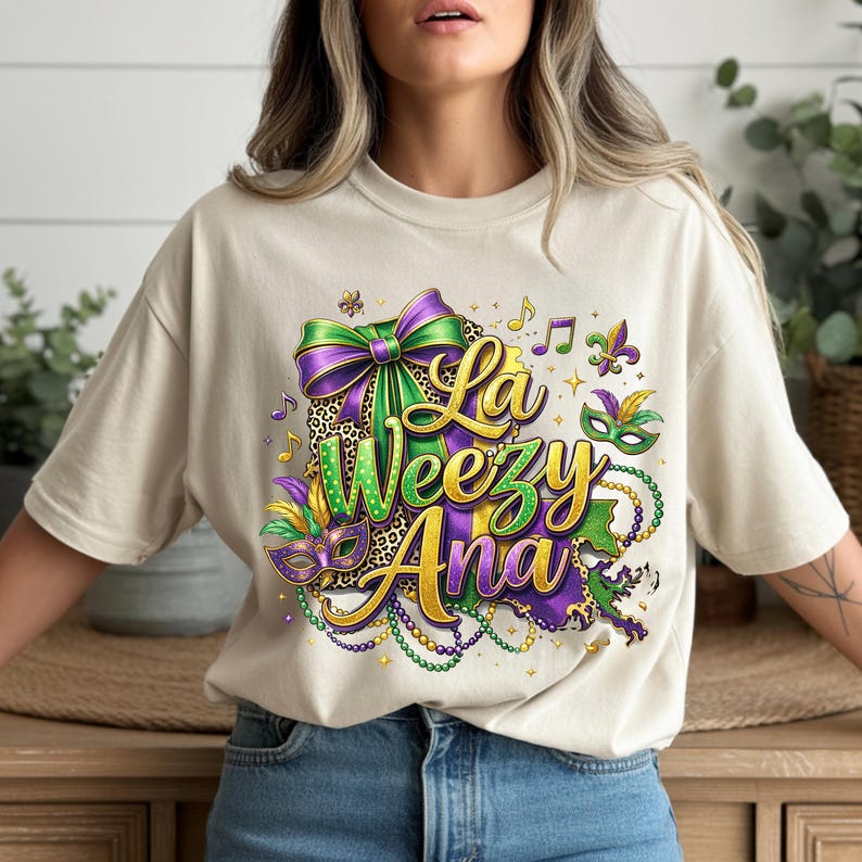 Louisiana Music Legend Mardi Gras DTF Transfer, Purple Green Gold ...