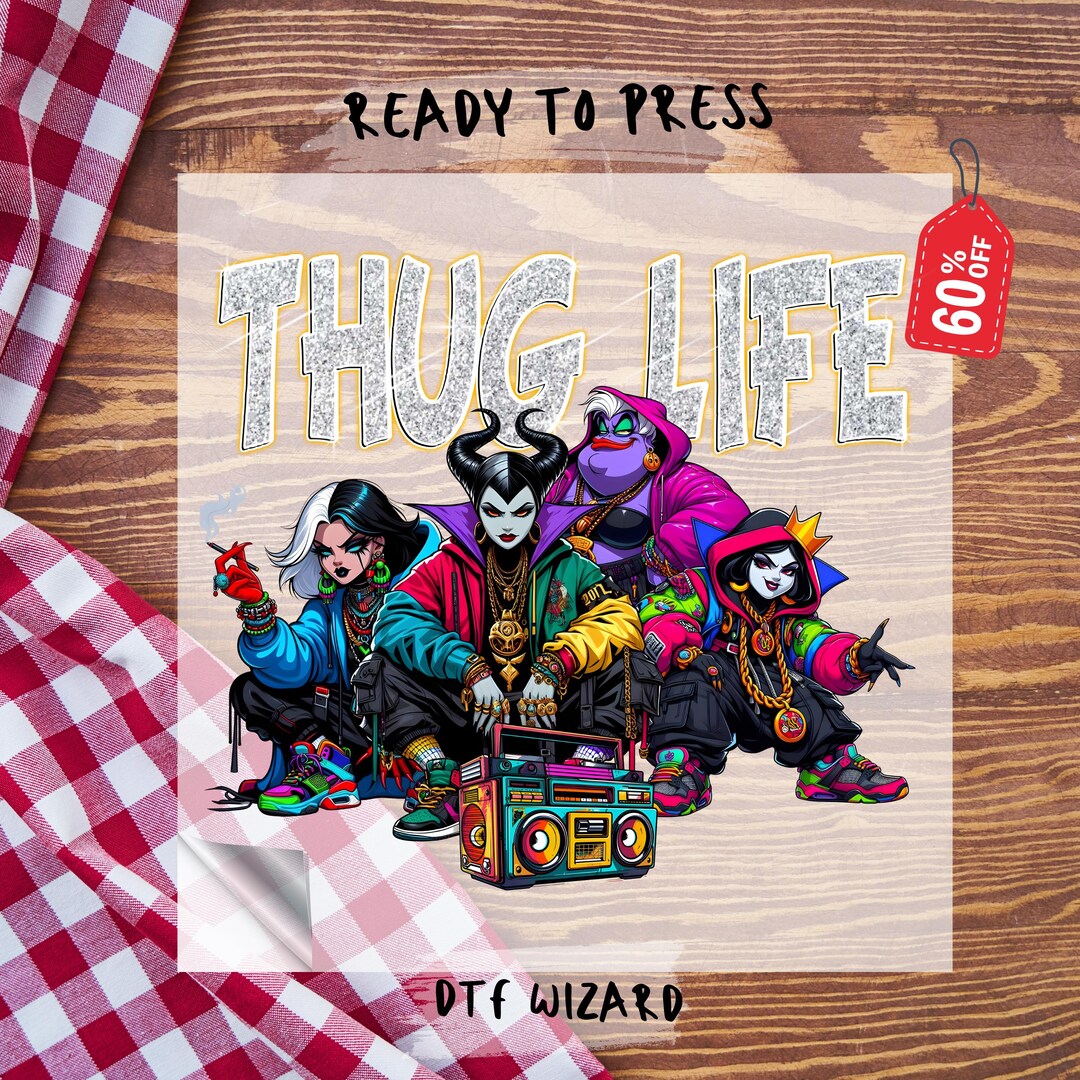 Disney Villains Queen Thug Life Dtf Transfer,disney Bad Witches Shirt ...