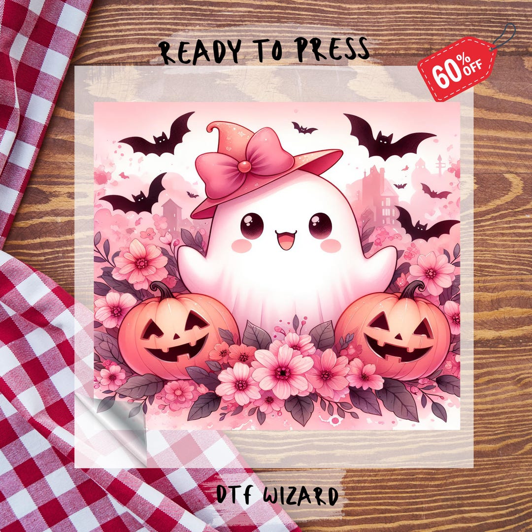 Spooky Cute Ghost Coquette Hat Dtf Transfer, Hallowen Coquette Shirt ...