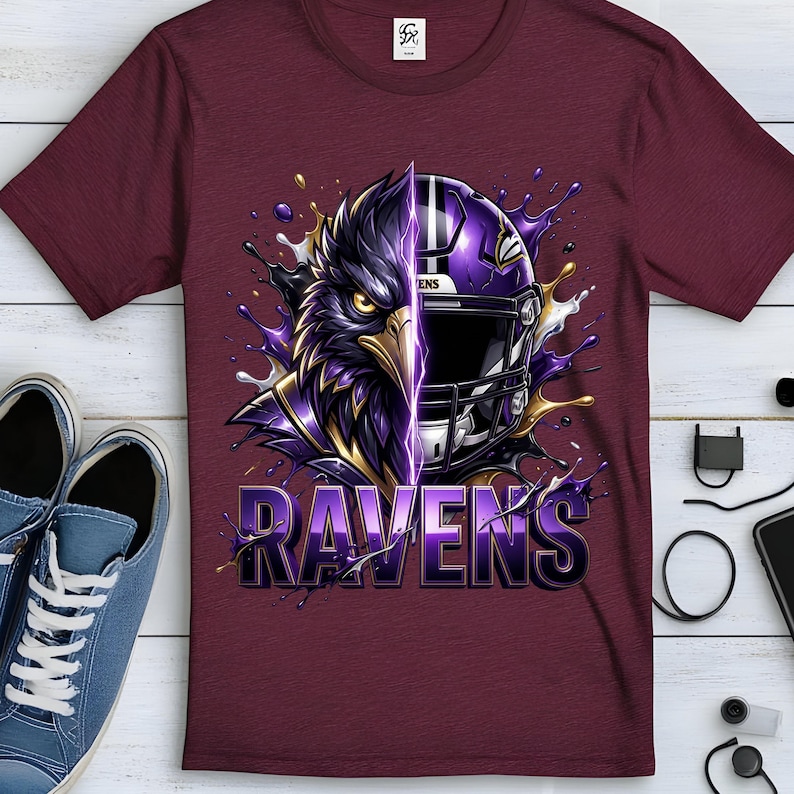 Split Face Raven Football Shirt DTF Transfer, Sports Team Football ...