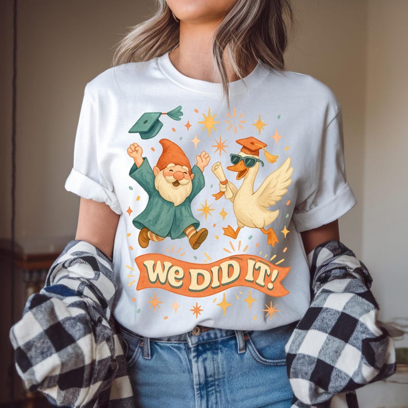 Graduation Gnome and Goose Clipart Bundle Class of 2025 | Retro Grad ...