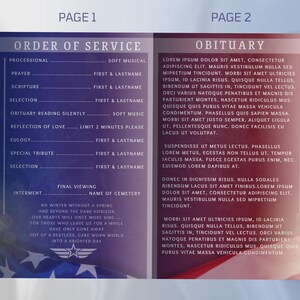 Patriotic Army Program Template | 8.5"x11" Funeral Memorial ...