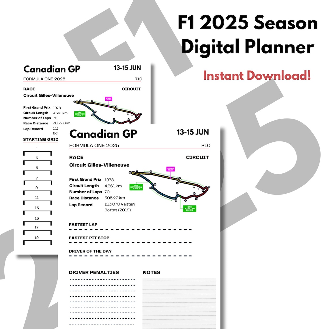 F1 Journal 2025 | Formula 1 | Digital Planner F1 2025 | Ferrari | F1 ...