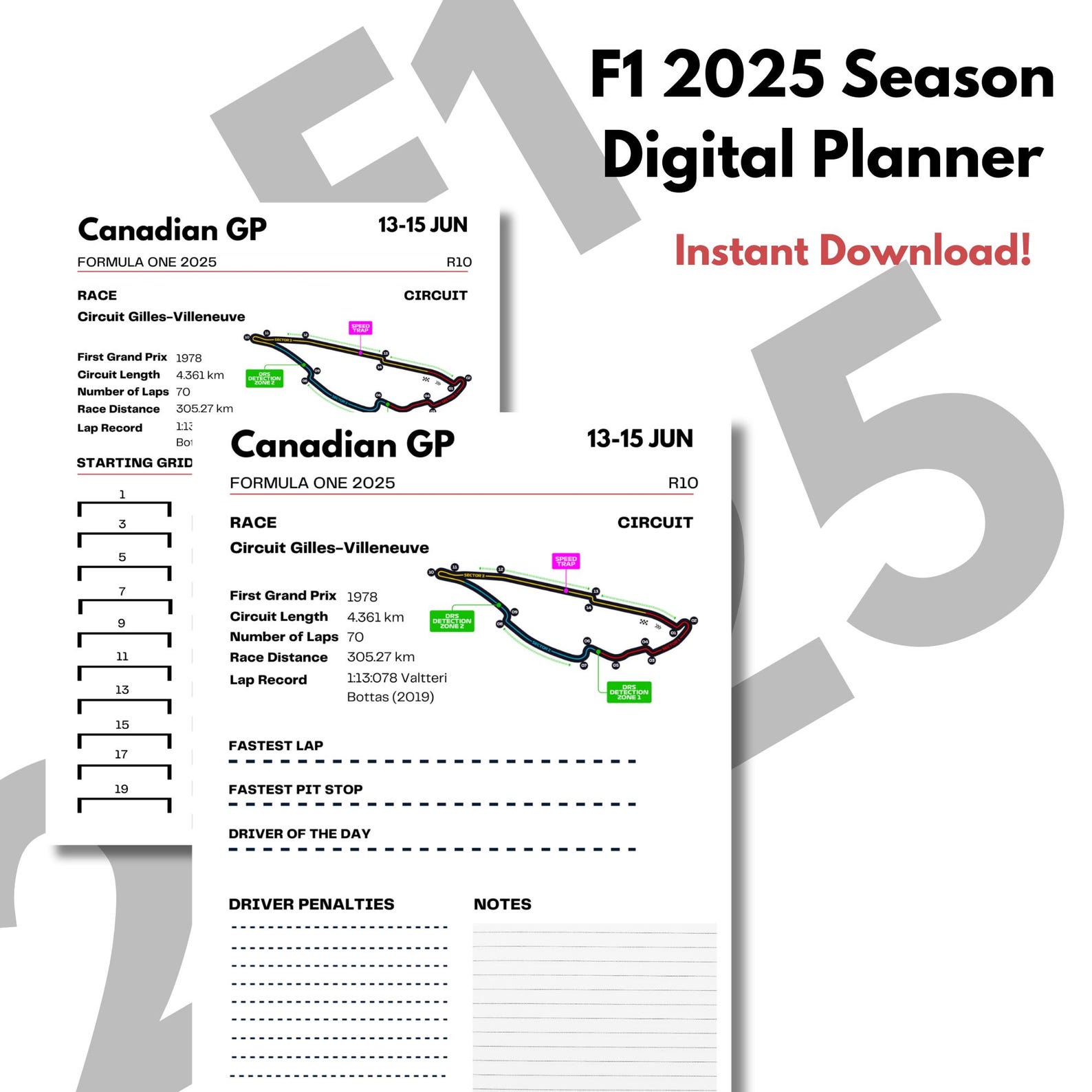 F1 Journal 2025 | Formula 1 | Digital Planner F1 2025 | Ferrari | F1 ...