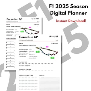 F1 Journal 2025 | Formula 1 | Digital Planner F1 2025 | Ferrari | F1 ...