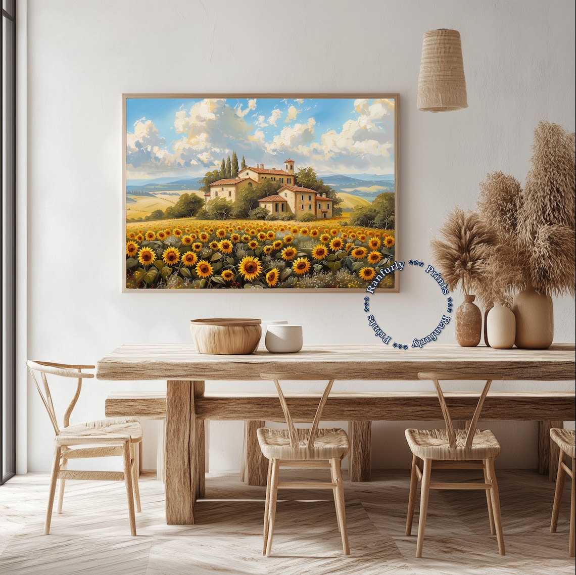 Sunflower Field Print | Sunflower PRINTABLE Art | Floral Landscape ...