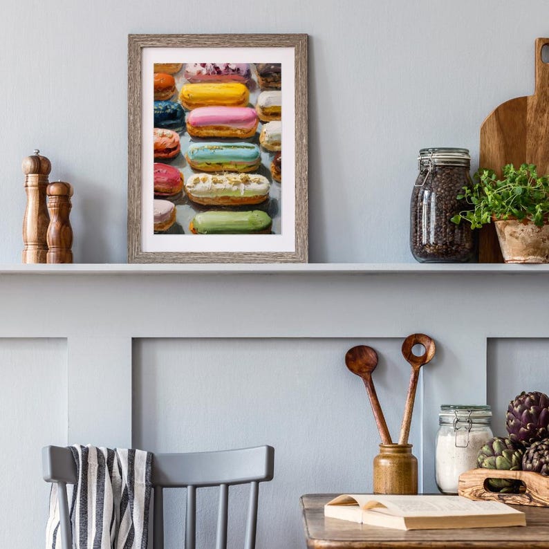 Colorful Eclairs Still Life Print: Vintage French Patisserie Art ...