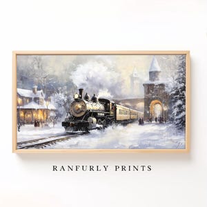 Christmas Express Train ,samsung Frame TV Art, Moody Winter Landscape ...