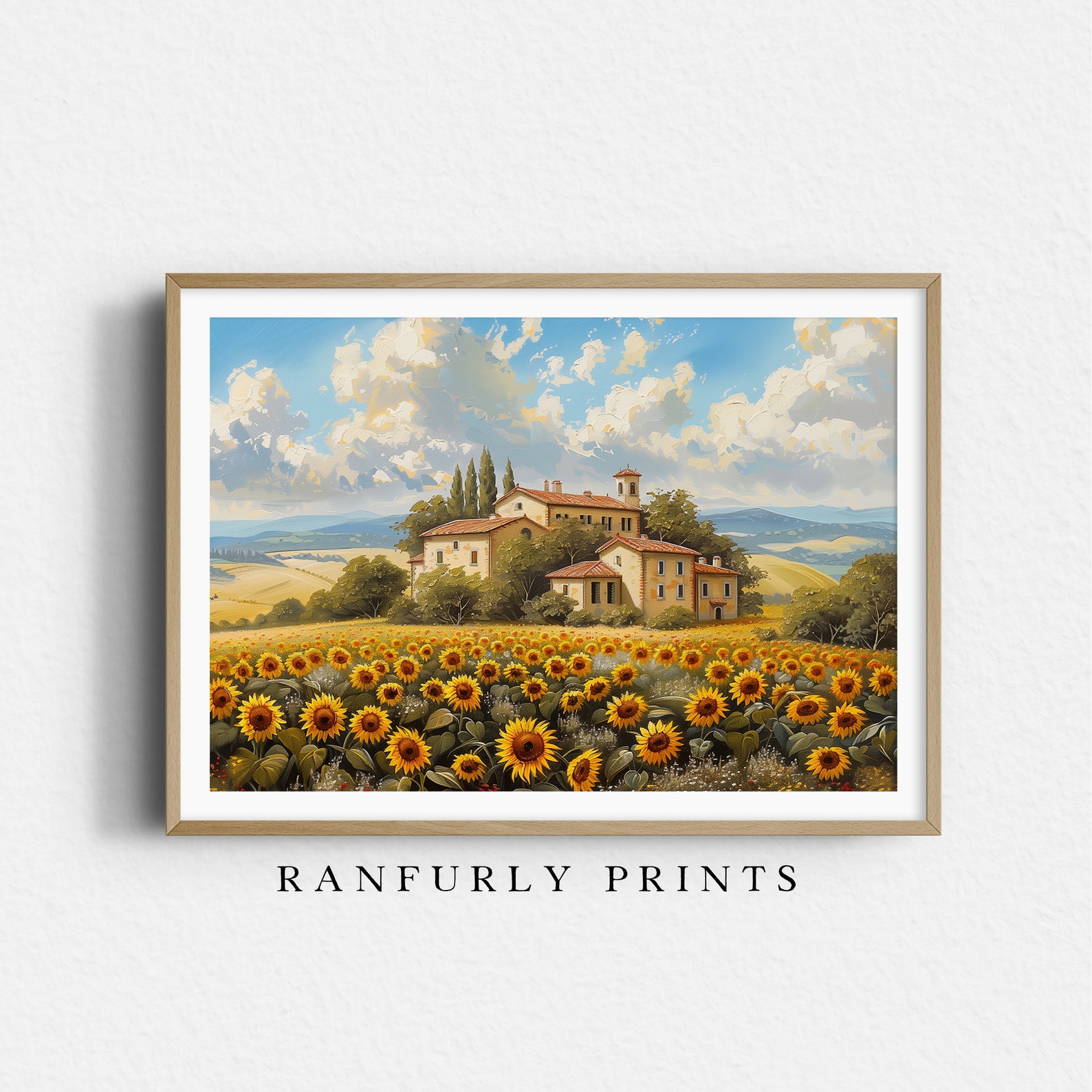 Sunflower Field Print | Sunflower PRINTABLE Art | Floral Landscape ...