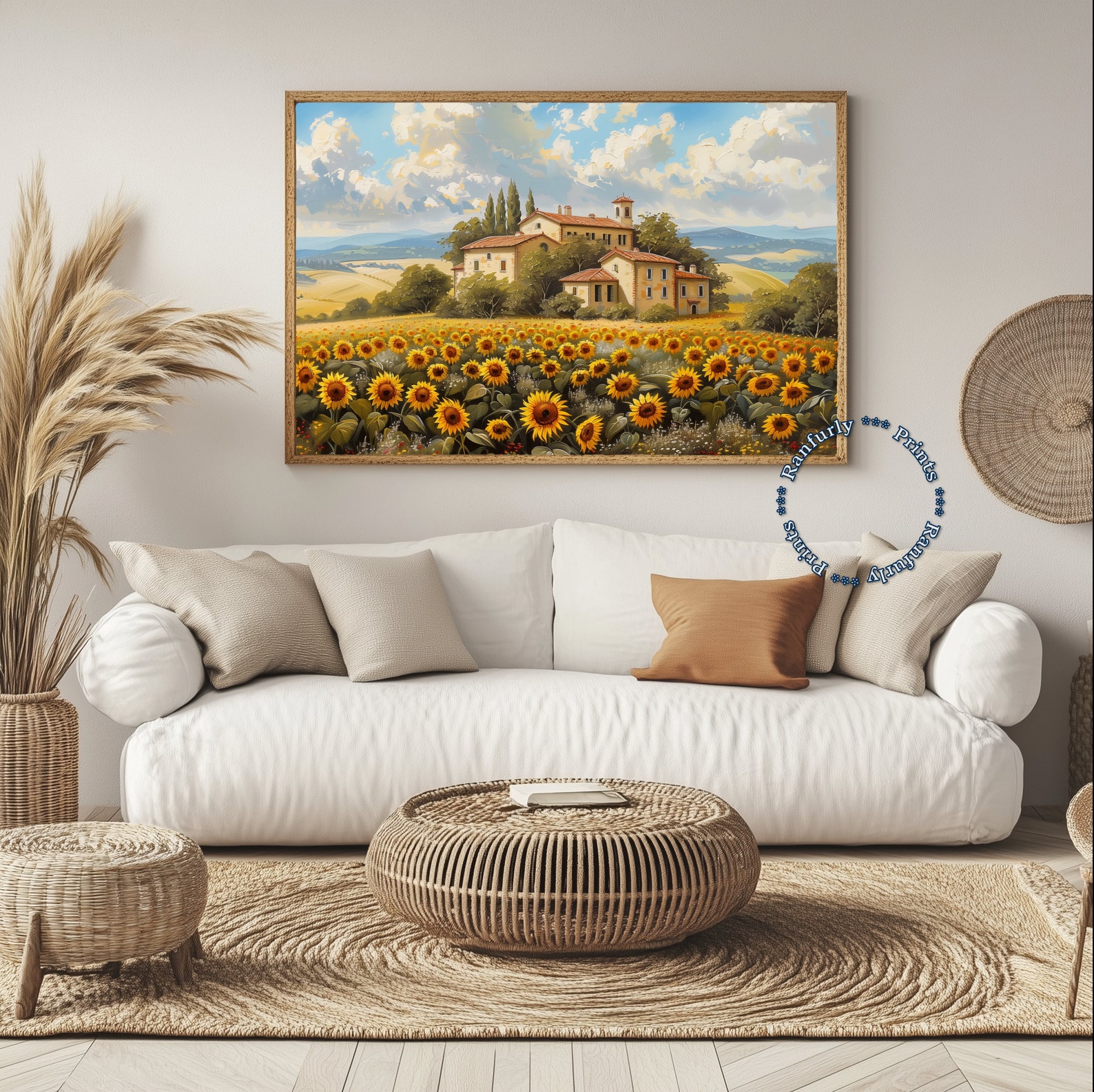 Sunflower Field Print | Sunflower PRINTABLE Art | Floral Landscape ...