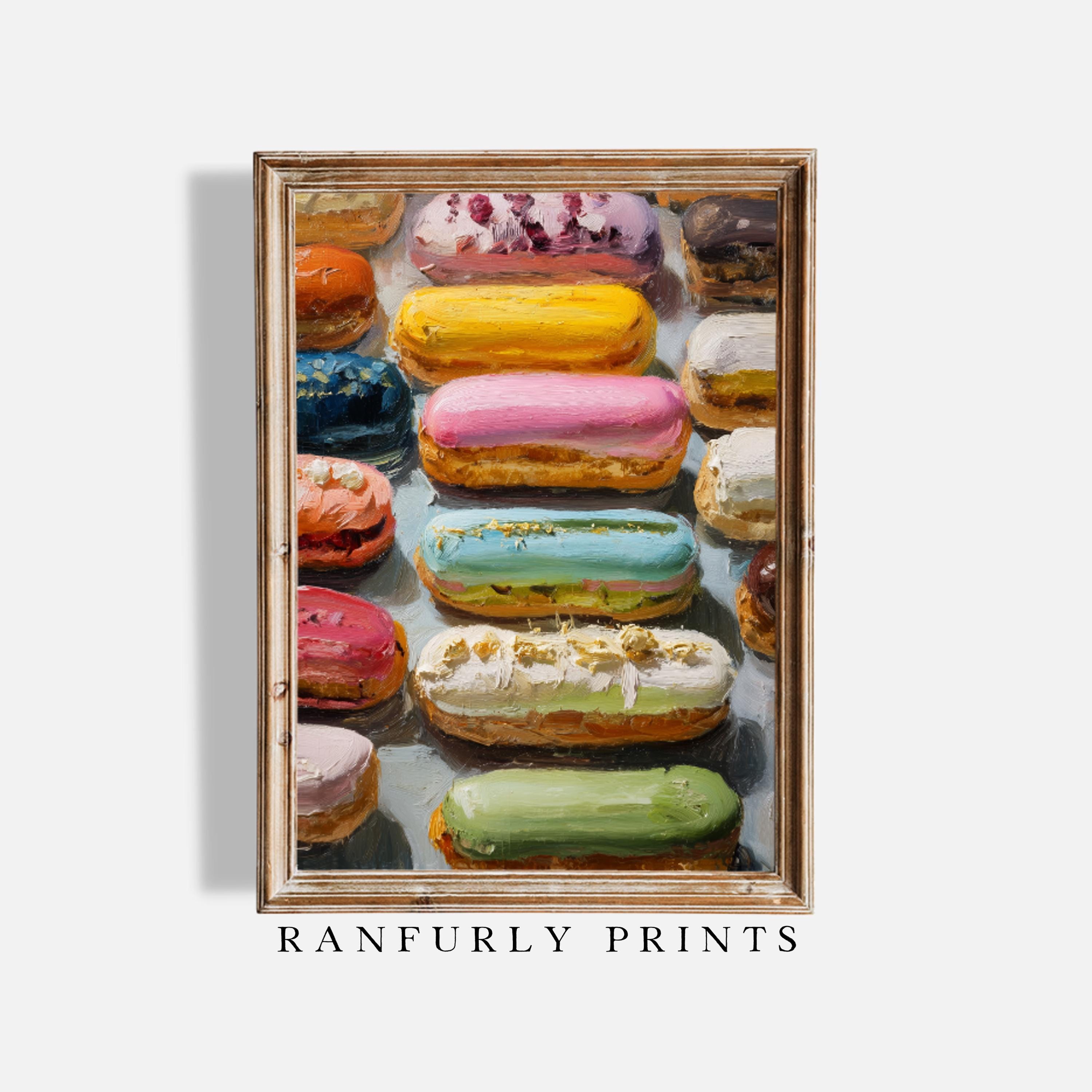 Colorful Eclairs Still Life Print: Vintage French Patisserie Art ...
