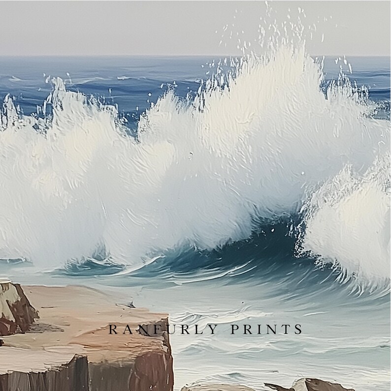 Set of 3 Ocean Wave Triptych Prints | Coastal Seascape Wall Art ...