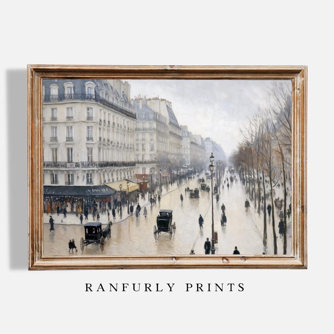 French Cityscape Painting | Neutral Abstract Wall Art | PRINTABLE ...
