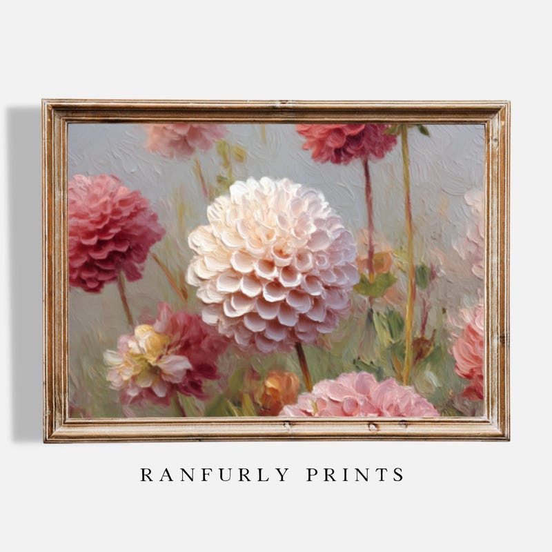 Dahlia Flower Oil Paint - Etsy