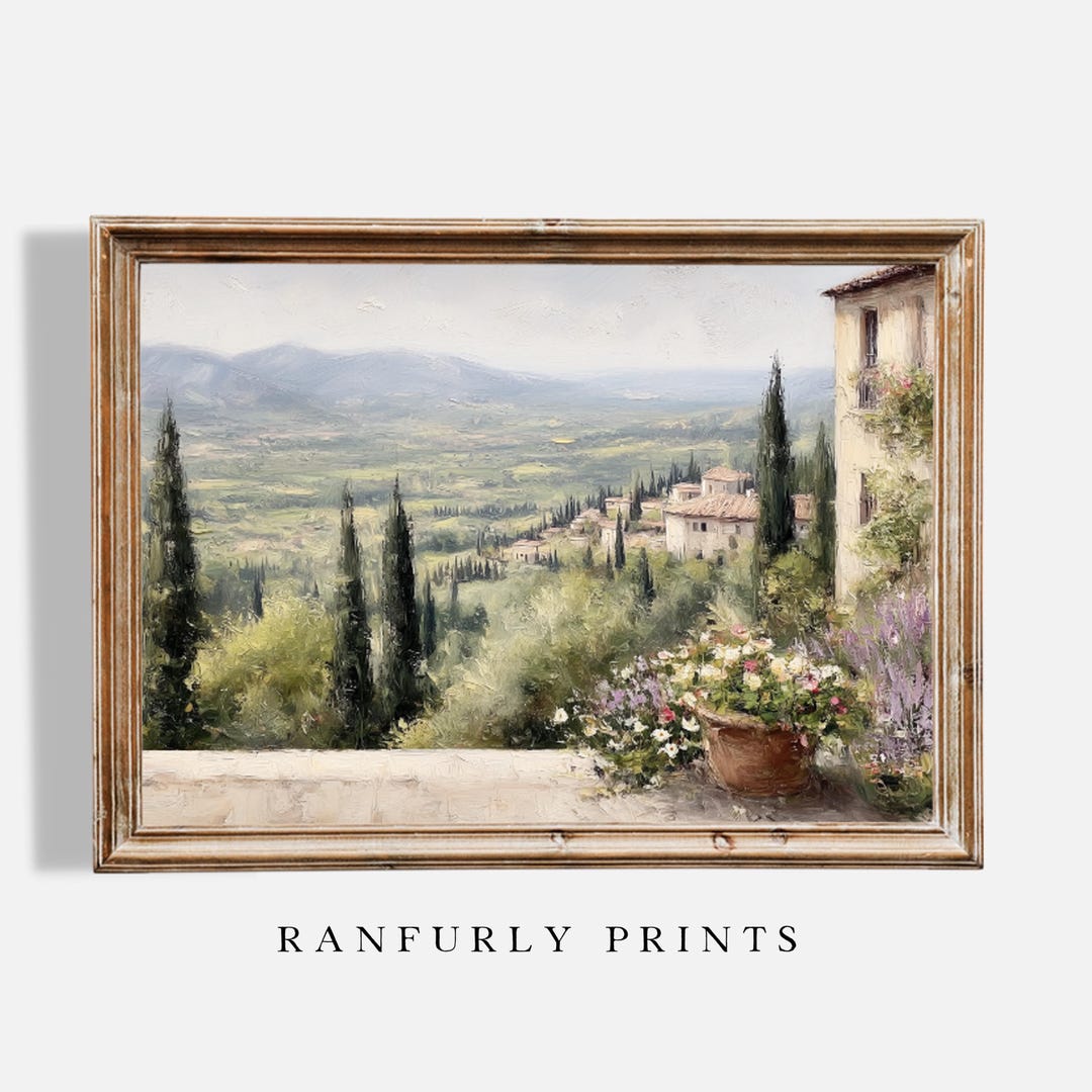 Tuscan Countryside Wall Art – Italy Landscape Digital Download, Rustic ...
