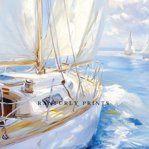 Nantucket Regatta Print: Vintage Sailboat Scene, Coastal Wall Art ...