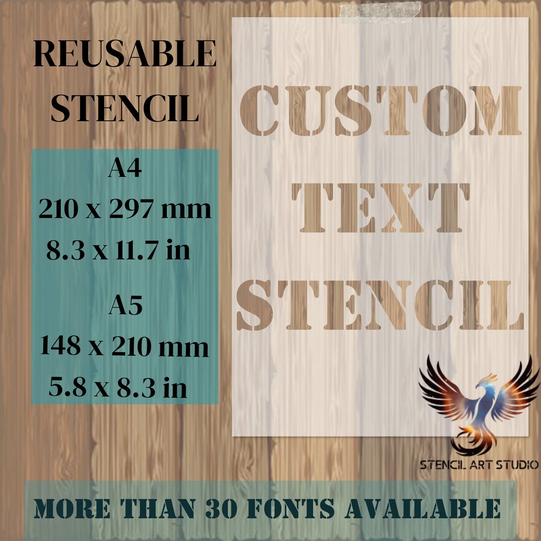 Design Your Own Custom Text Stencil Over 35 Font Options Durable ...