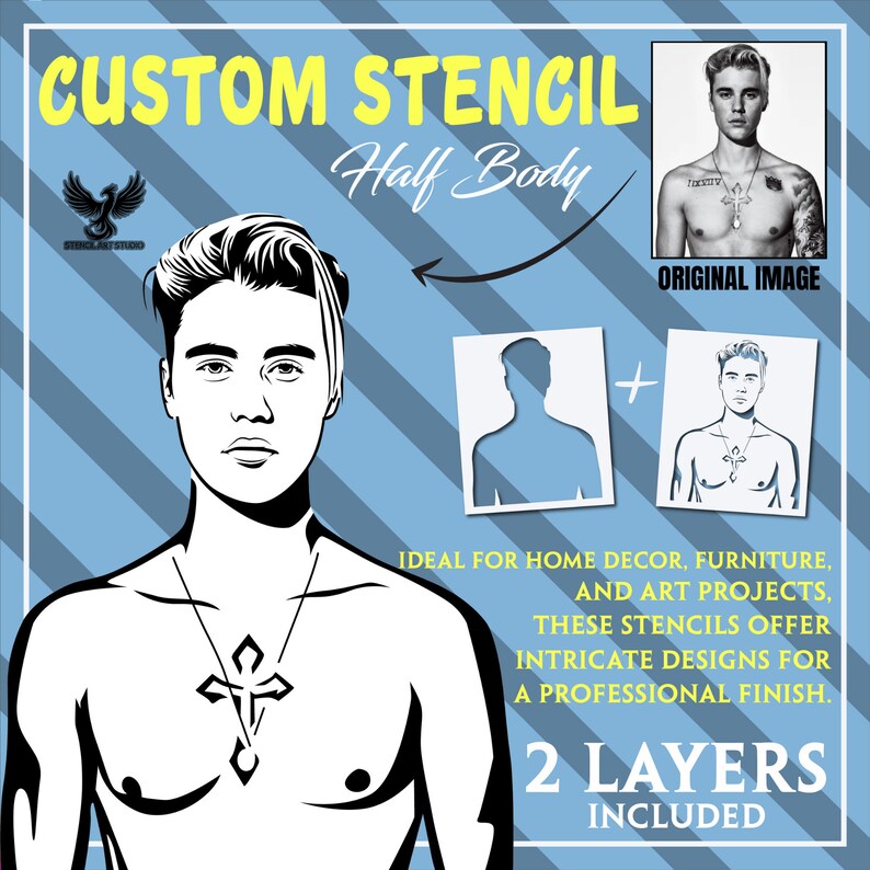 Custom Stencil From Your Photo Personalized Mylar Stencils for Unique ...