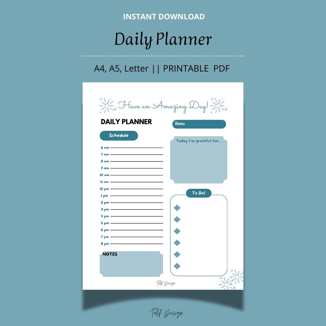 Daily Planner. Daily Routines. Daily Schedule. A4 /A5 / Letter ...