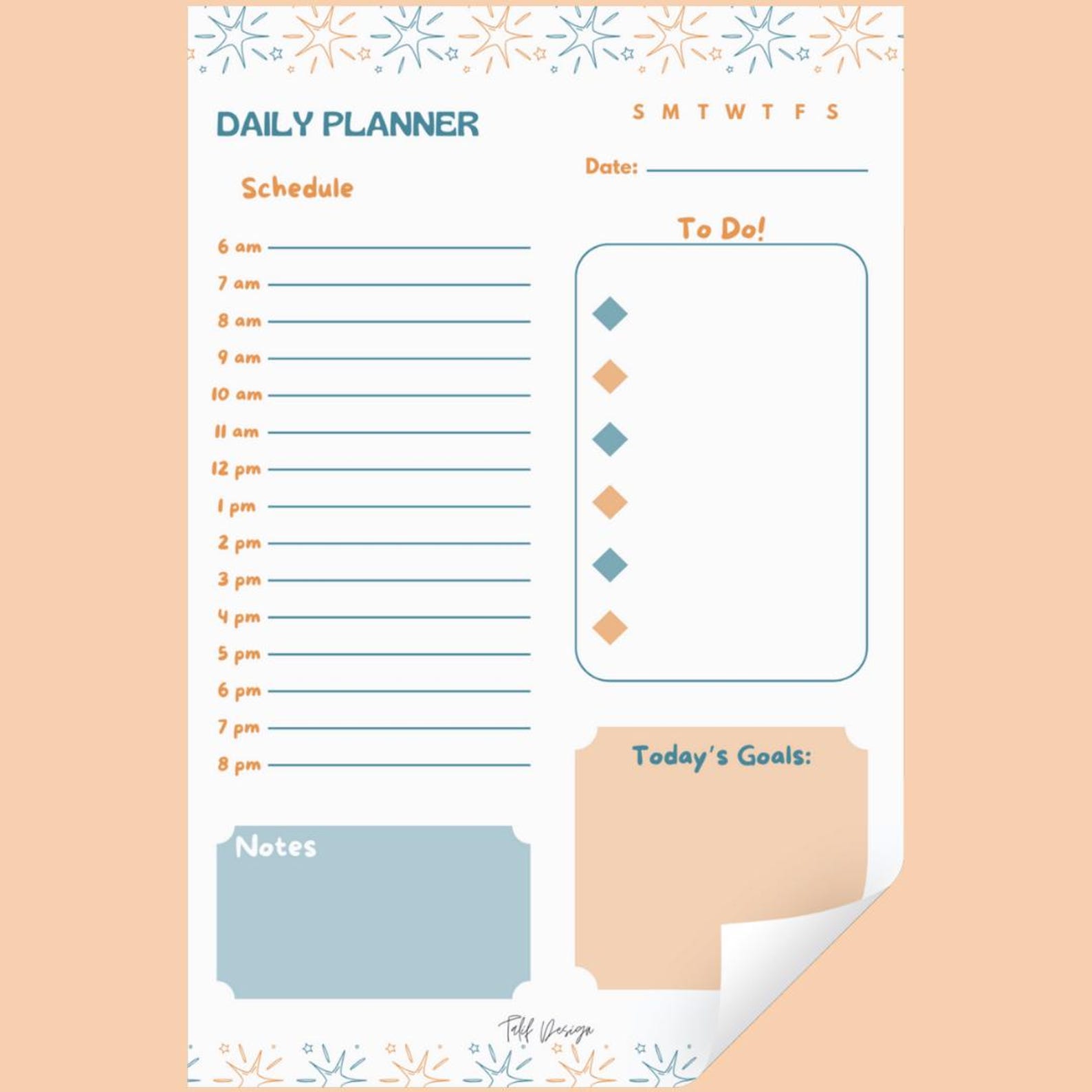 Daily Planner. Daily Routines / Schedule. A4 /A5 / Letter. Printable ...