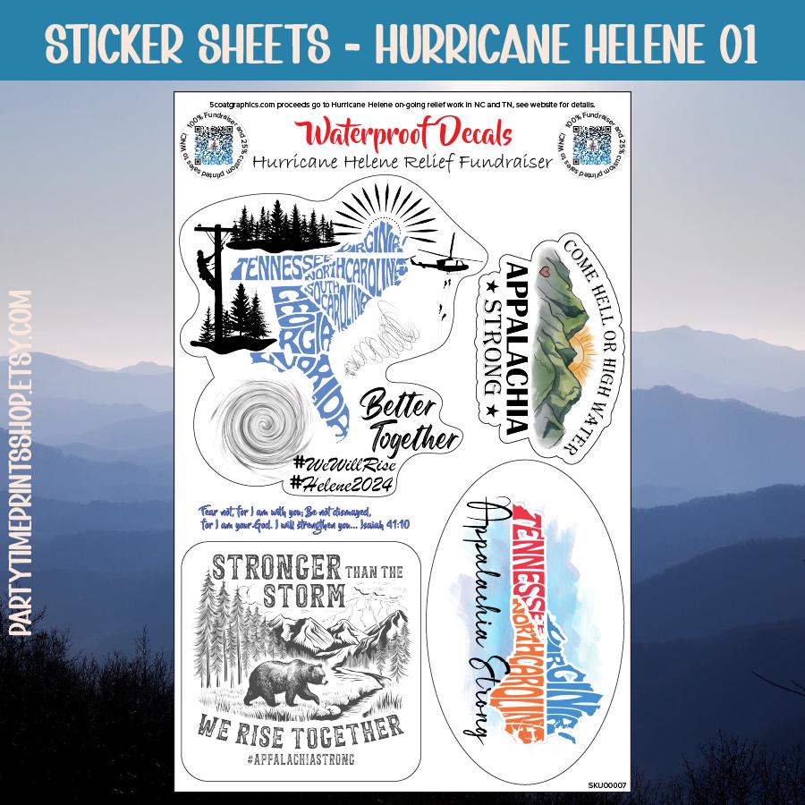 Hurricane Helene | Sticker Sheet, Appalachia Strong Decals, Better ...