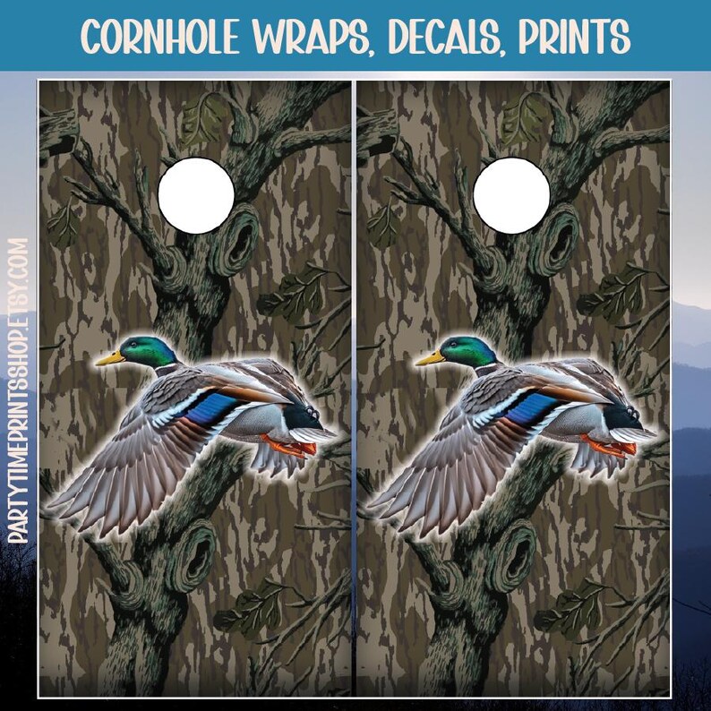 Cornhole Camo Duck Board Decal, Vinyl Wrap, Outdoor Game, Camping Game ...