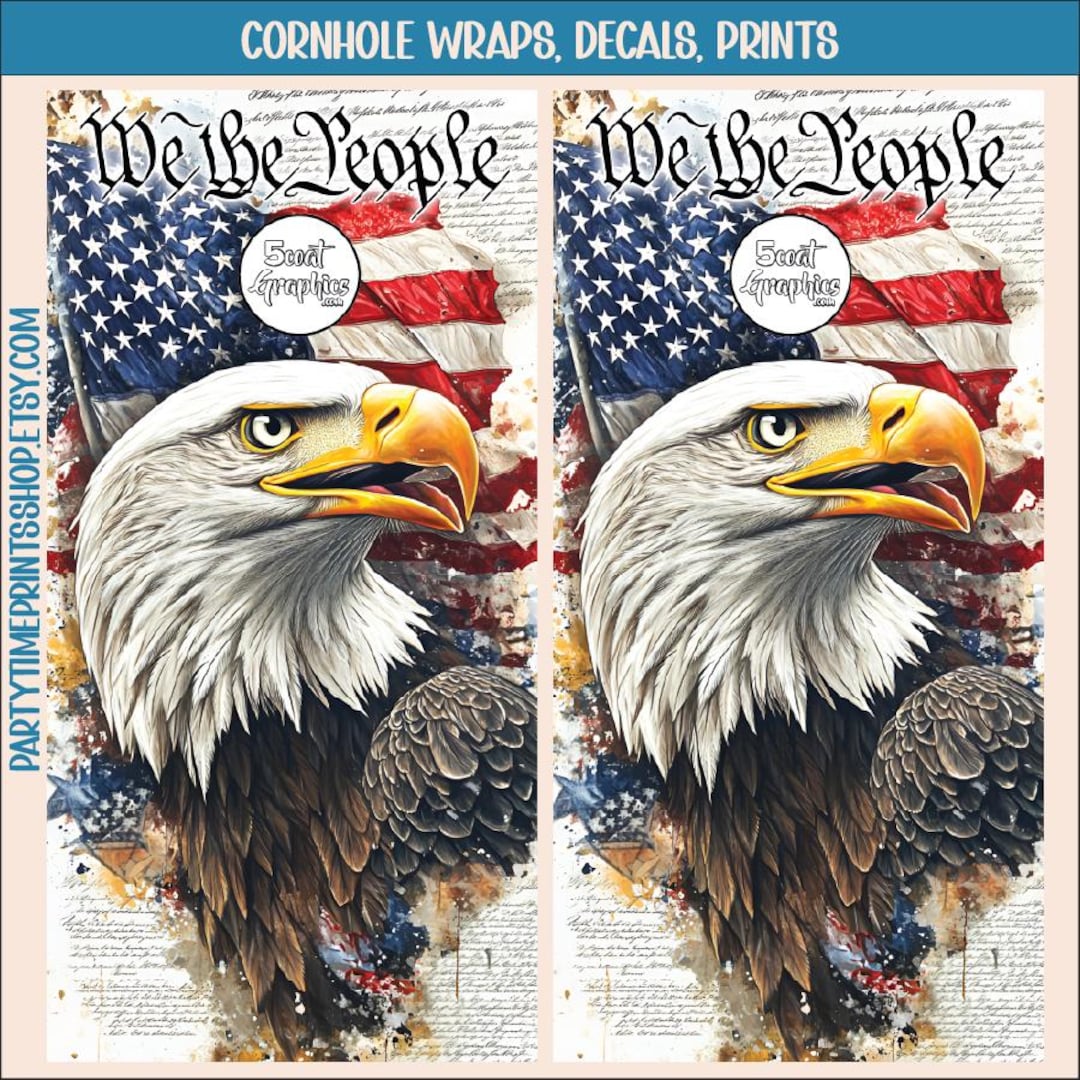 Cornhole | We the People Eagle Constitution 2 Board Wraps, Outdoor Game ...