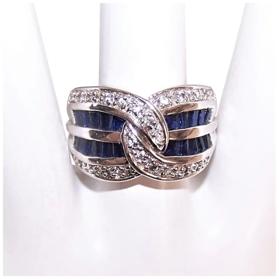 DBJ Dee Berkley Sterling Silver 1.25CT TW Blue Clear Cubic Zirconia CZ ...