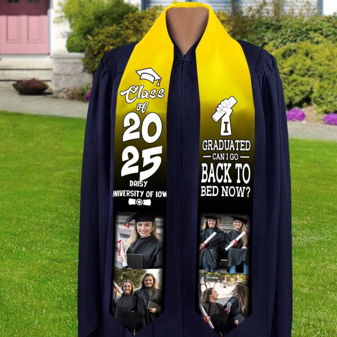 I Graduated Can I Go Back to Bed Now Graduation Gift Stoles ...