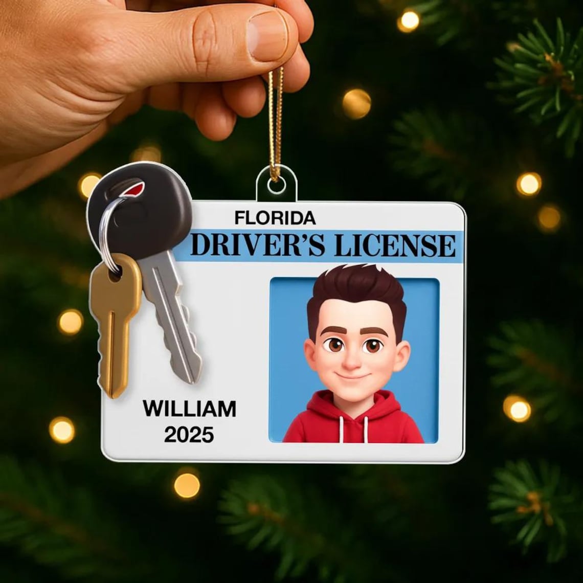 Driver's License 3D Effect - Personalized Acrylic Ornament - Christmas ...