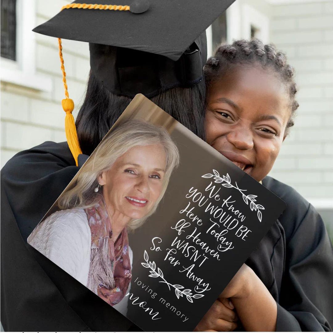 Memorial Modern Photo Tribute Graduation Cap Topper, Memorial Grad ...