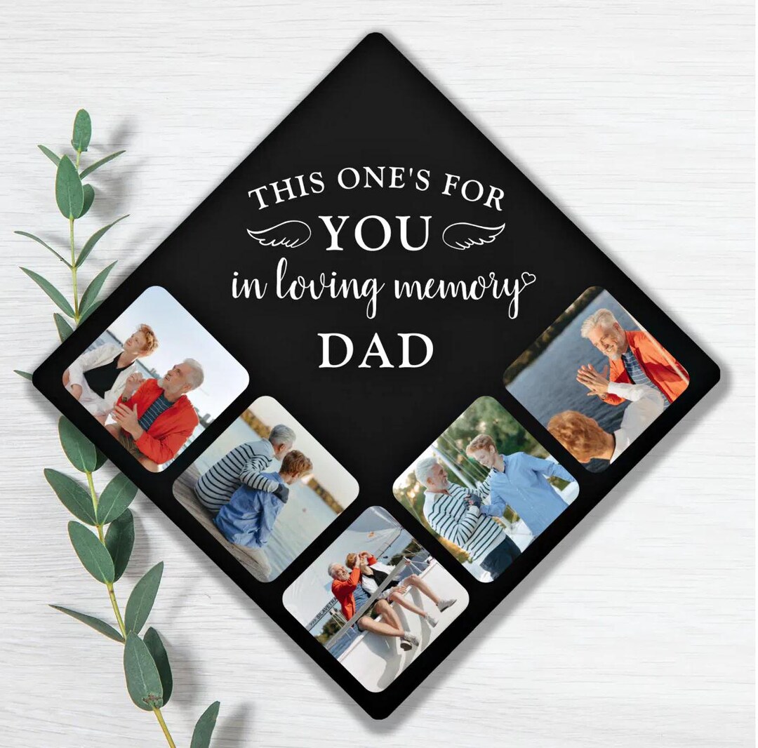 Memorial Modern Personalized Photo Collage Graduation Cap Topper ...
