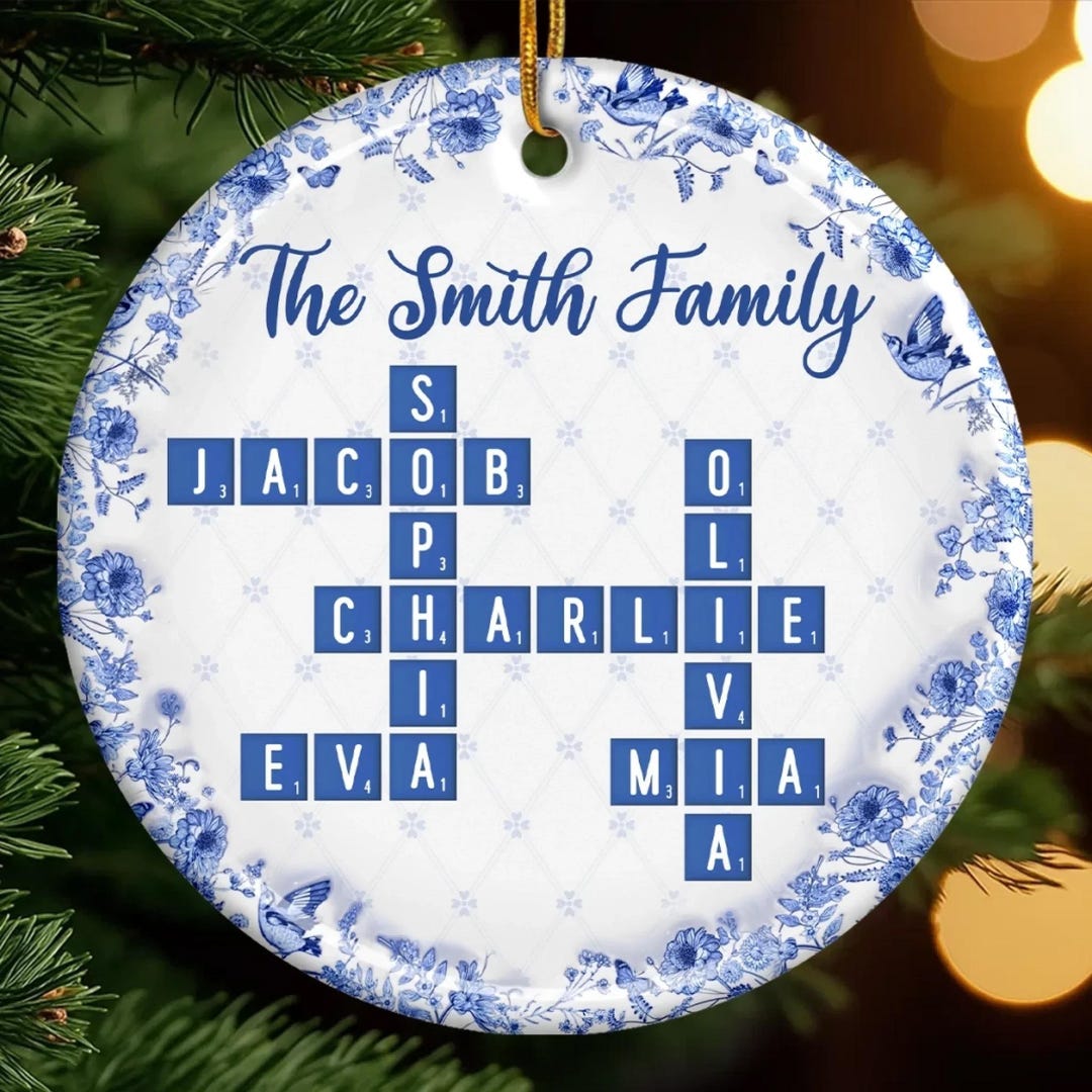 Custom Scrabble Ceramic Ornament - Personalized Christmas Birthday ...