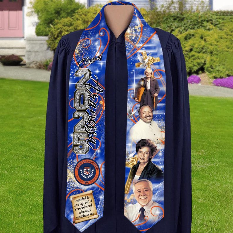 In Loving Memory Graduation Stoles, Custom Graduation Stole With Photos ...
