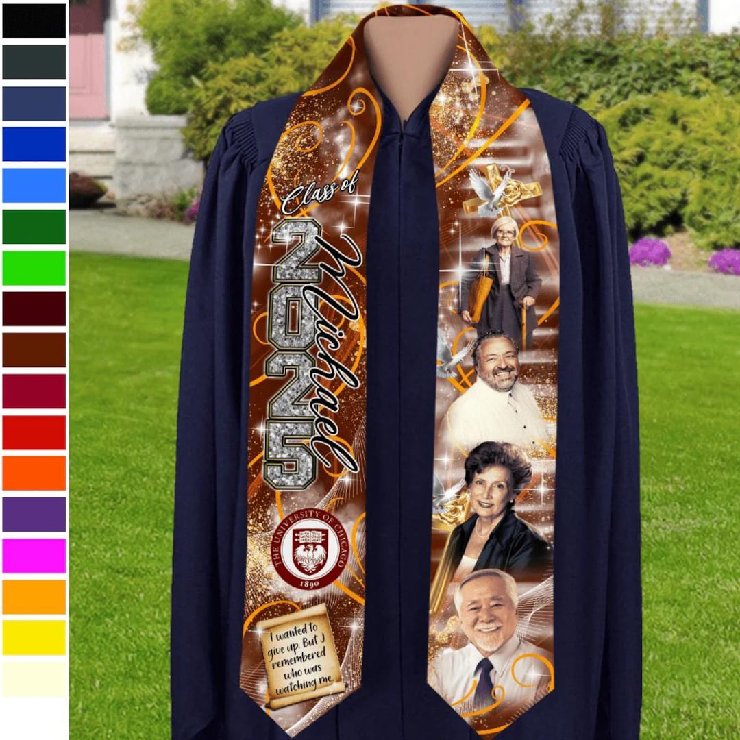 In Loving Memory Graduation Stoles, Custom Graduation Stole With Photos ...
