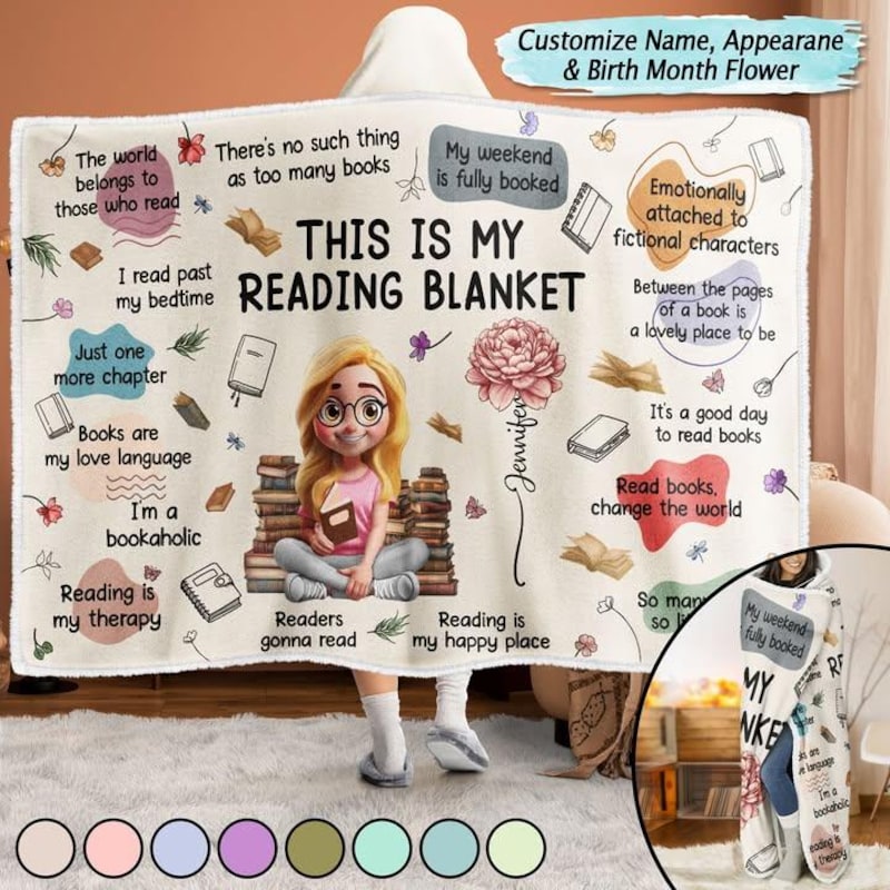 Blanket Hoodie Book Lover - Etsy
