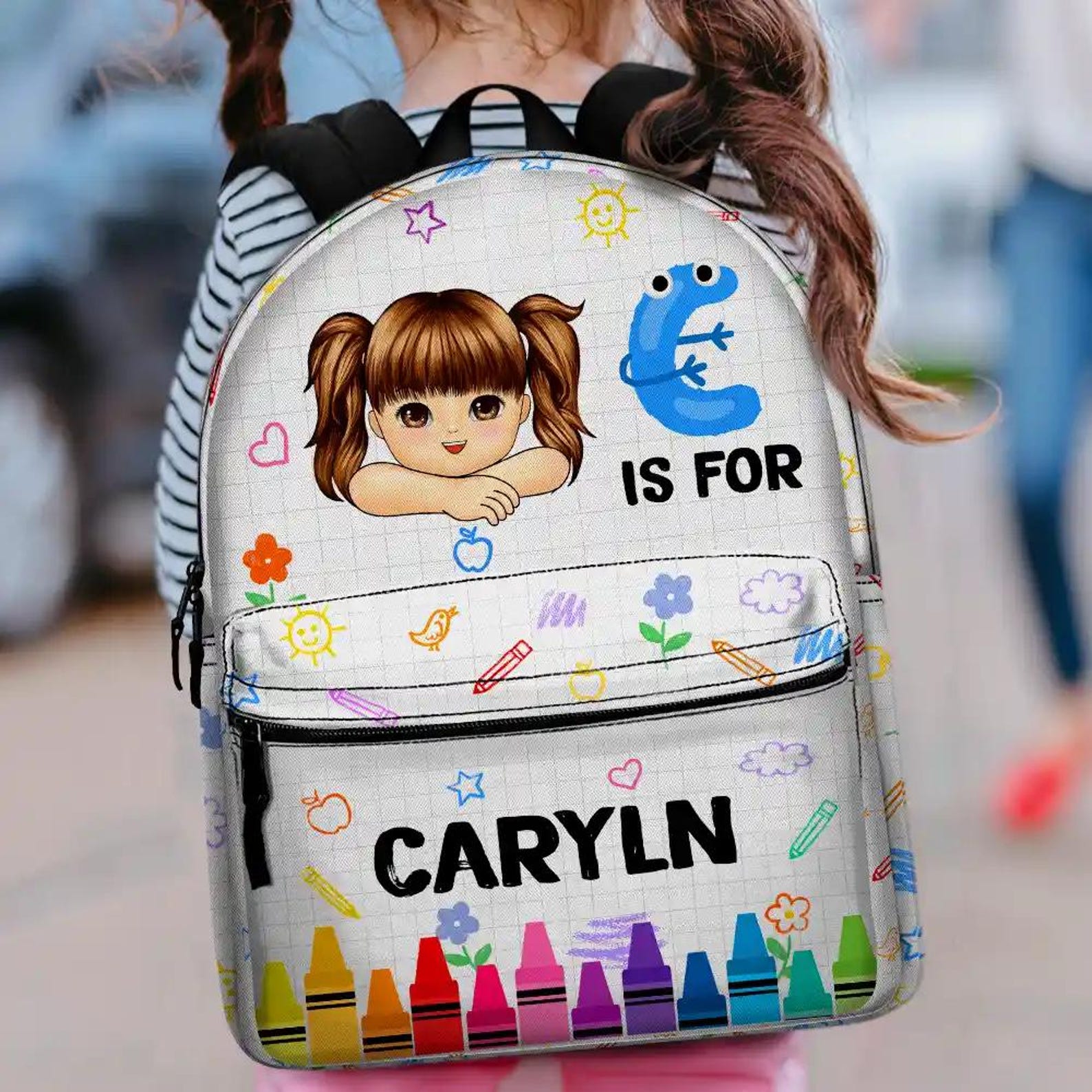 School Kid's Name Personalized Canvas Backpack, School Backpack, Back ...