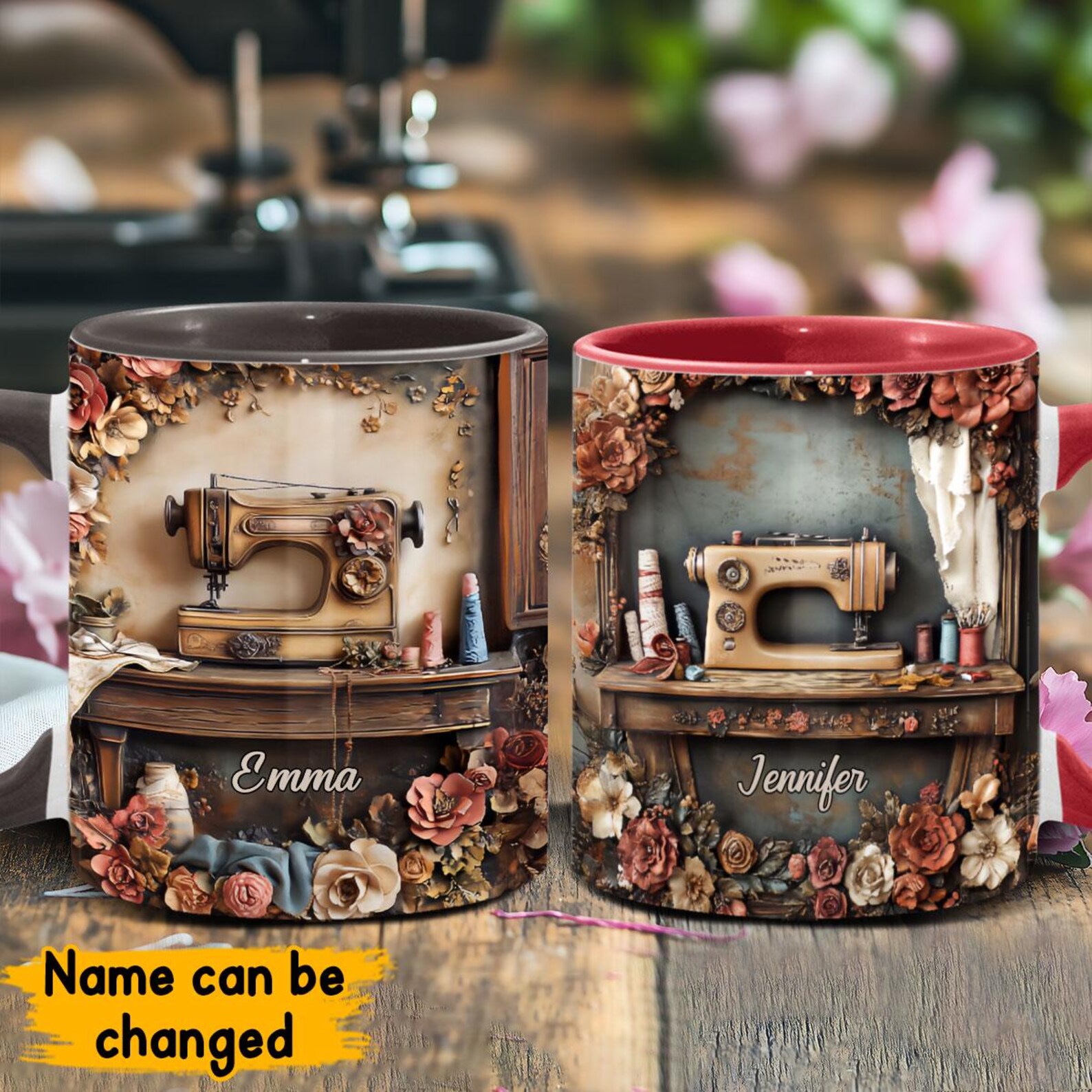 Personalized Sewing Two Tone Mug, Sewing Gifts, Sewing Gifts for Mom ...