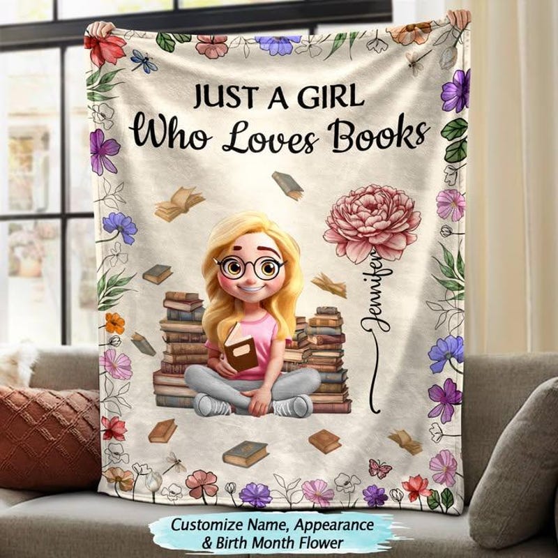 Personalized Girls Cosy Blanket With Flowers - Etsy UK