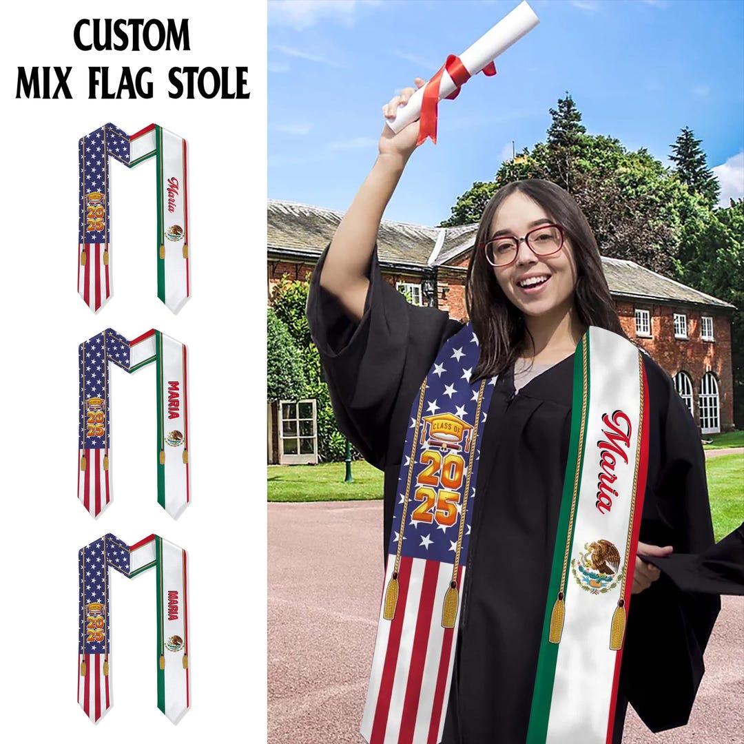Country Flag Class of 2026 Stoles Sash, Graduation Gift, Senior Gift ...